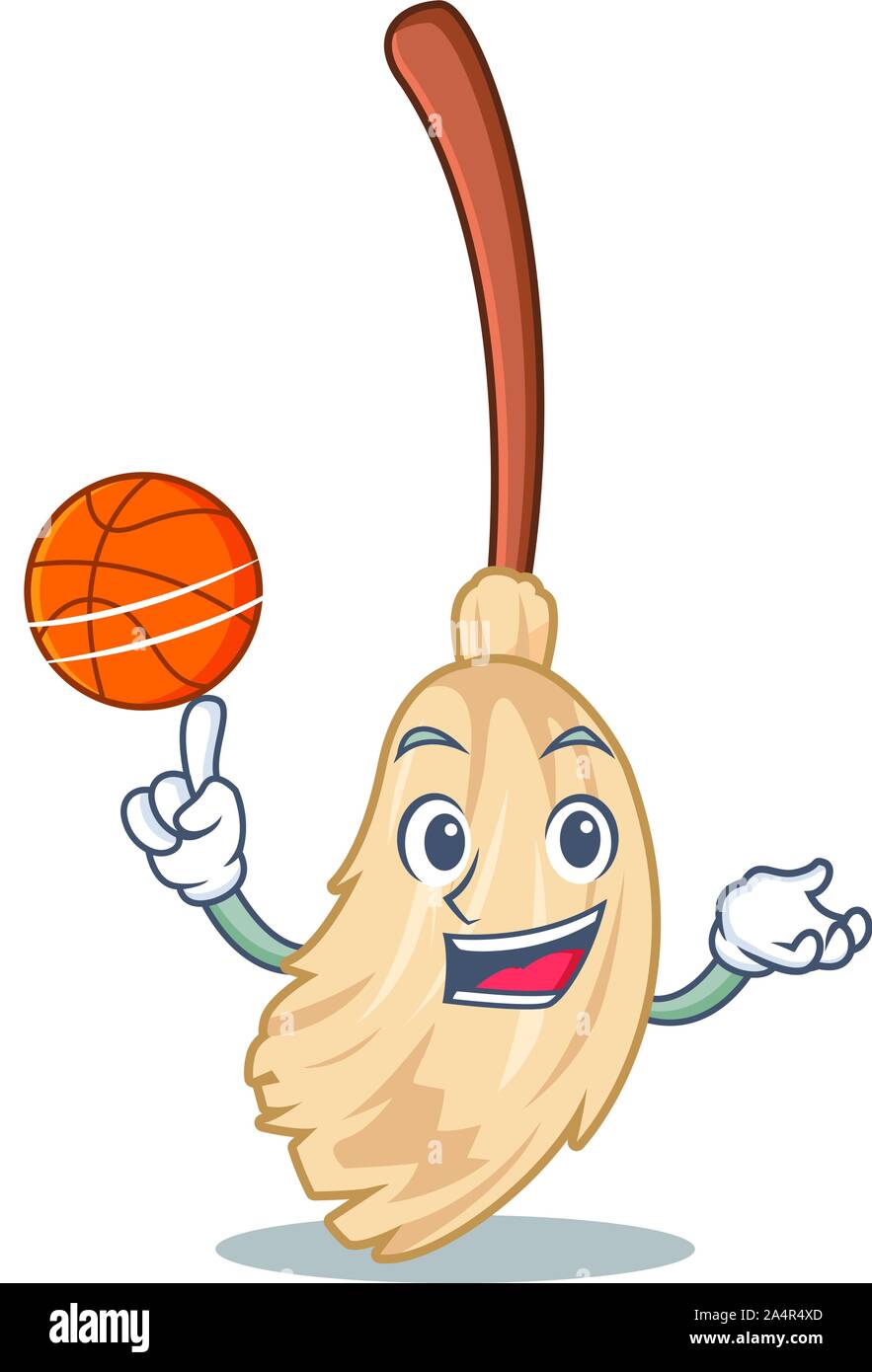 With basketball broom with in a the cartoon Stock Vector Image & Art ...