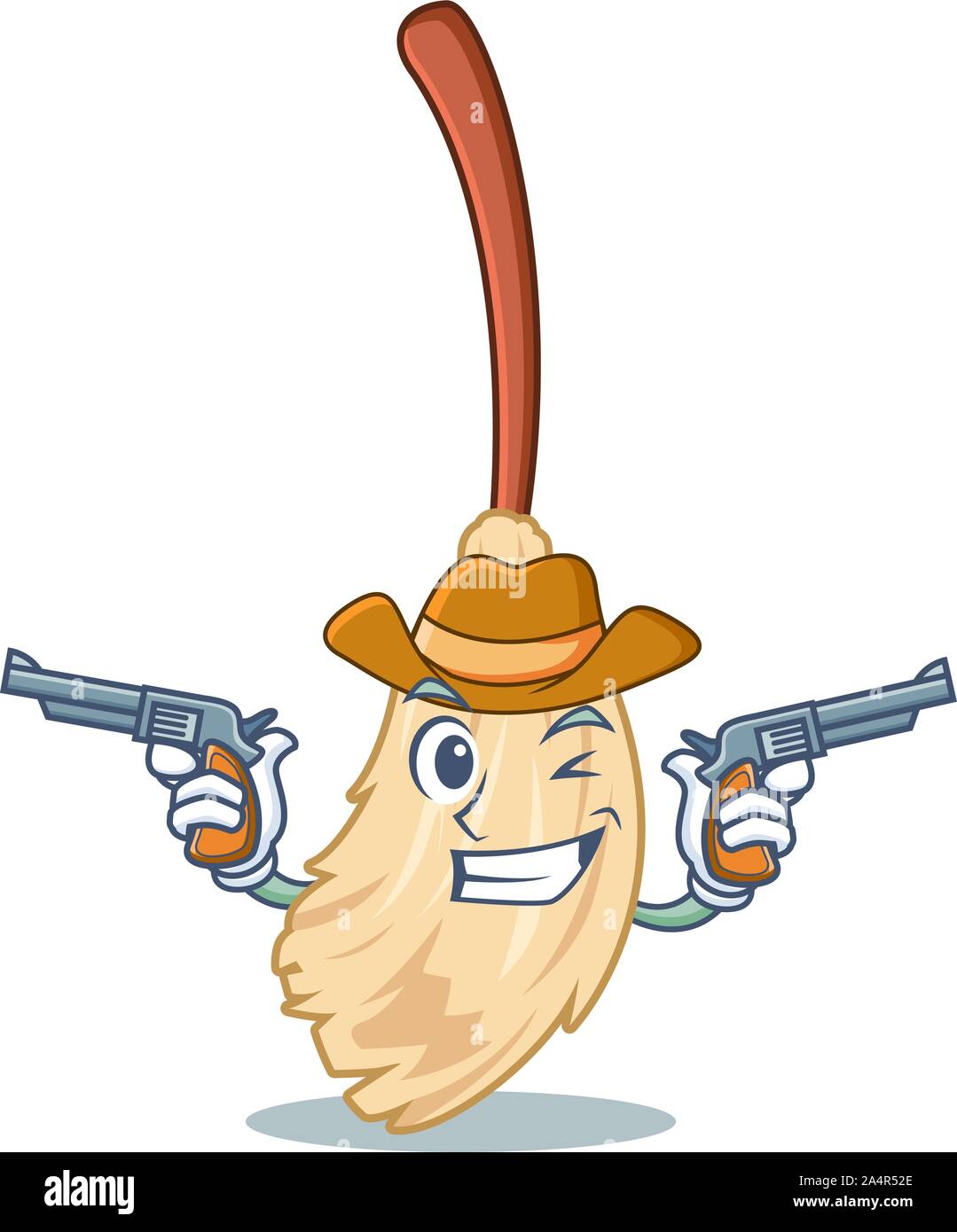 Cowboy broom with in a the cartoon Stock Vector Image & Art - Alamy