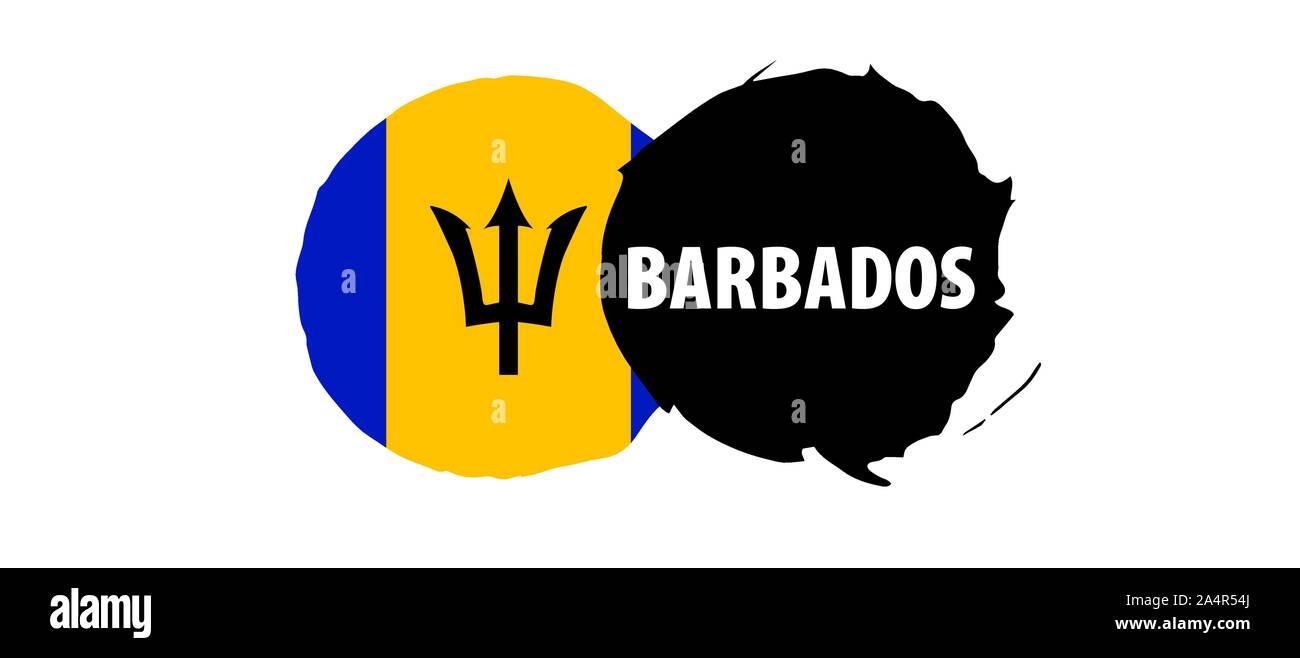Barbados flag, vector illustration on a white background Stock Vector ...