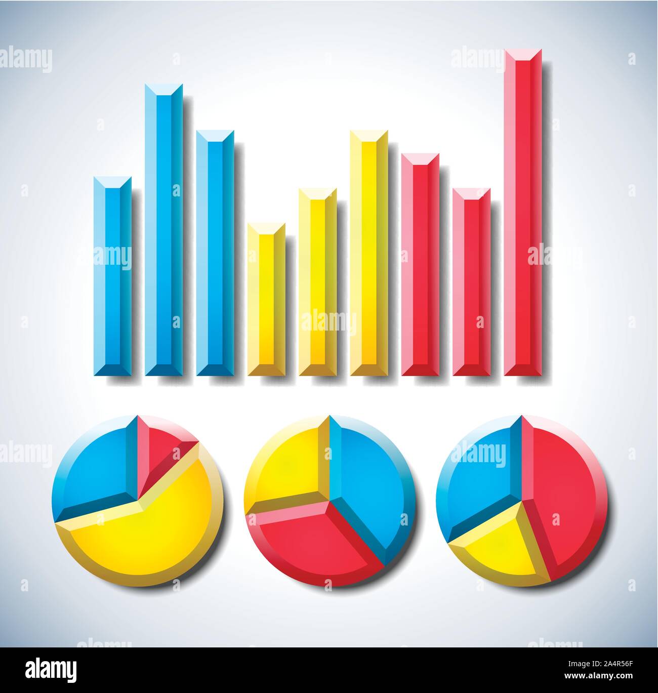 Infographic with graph and pie diagrams Stock Vector Image & Art - Alamy