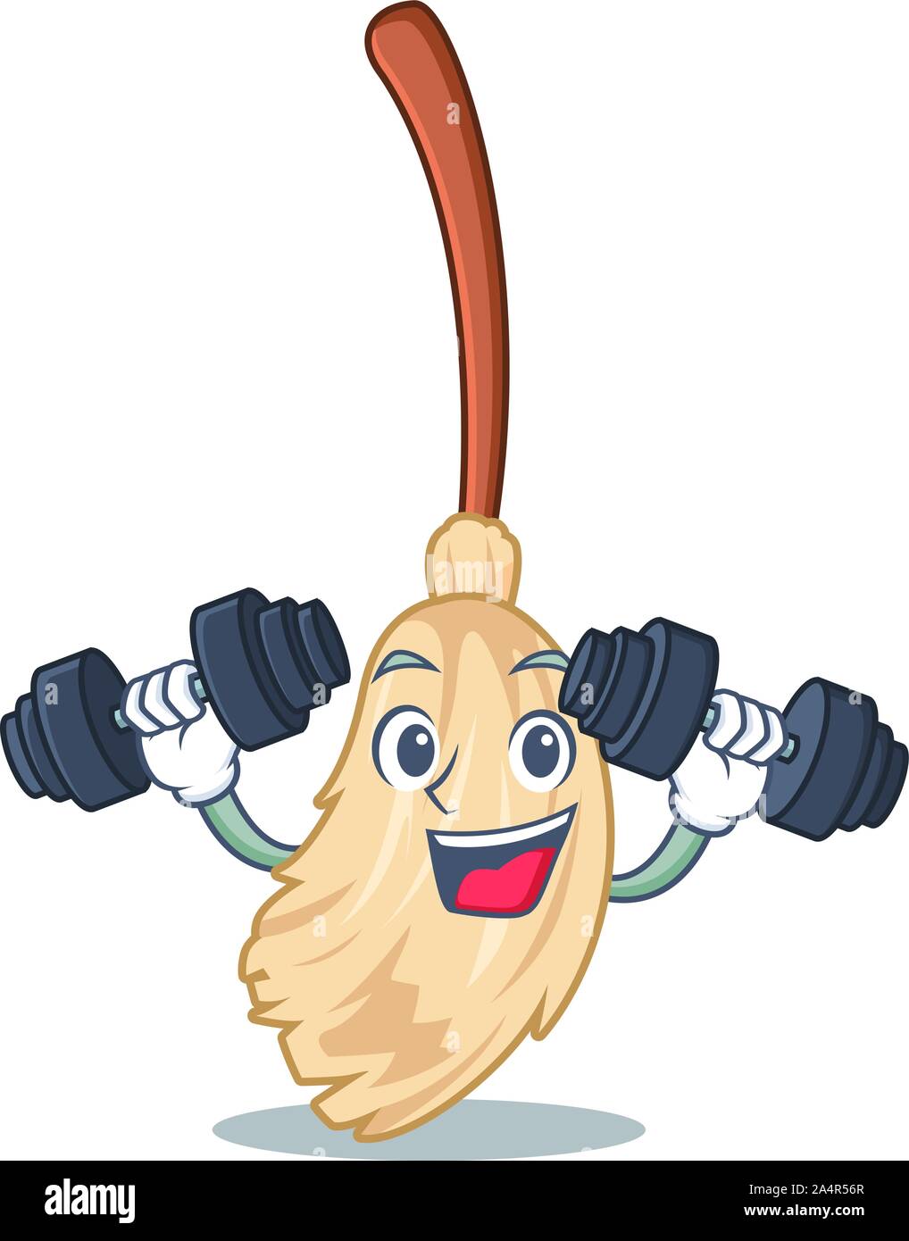 Fitness broom with in a the cartoon Stock Vector Image & Art - Alamy