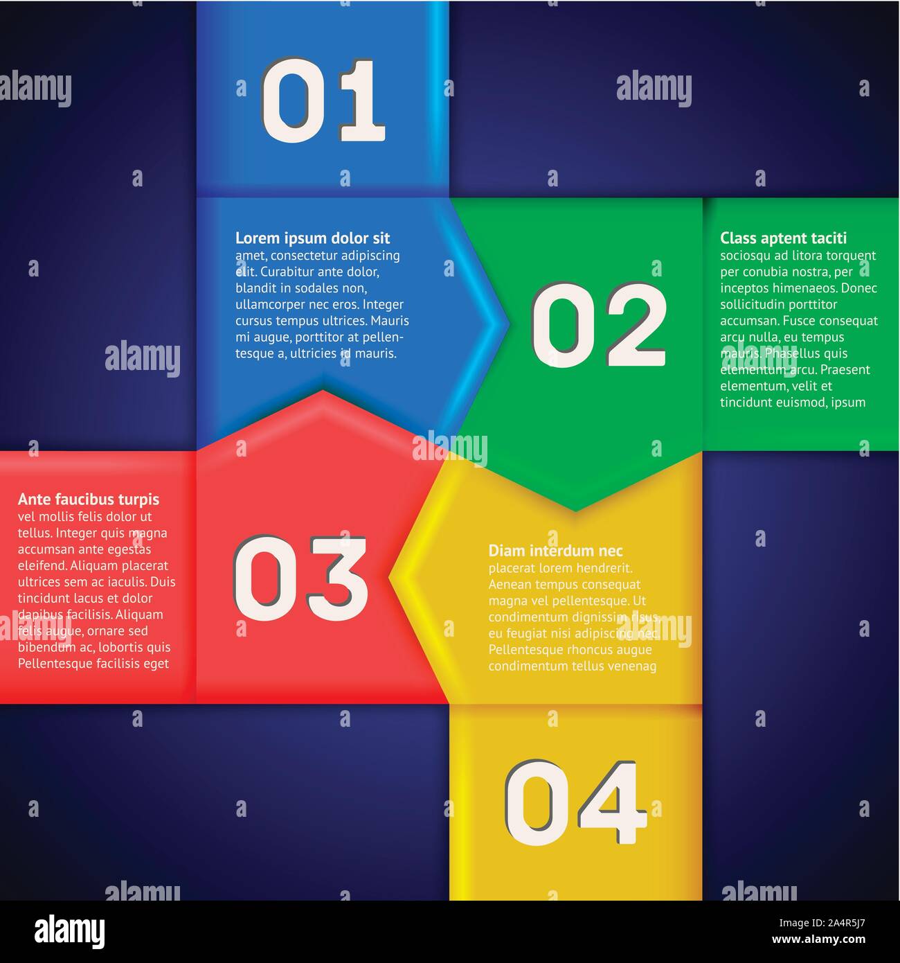 Infographics with square of numbered pointers Stock Vector Image & Art ...