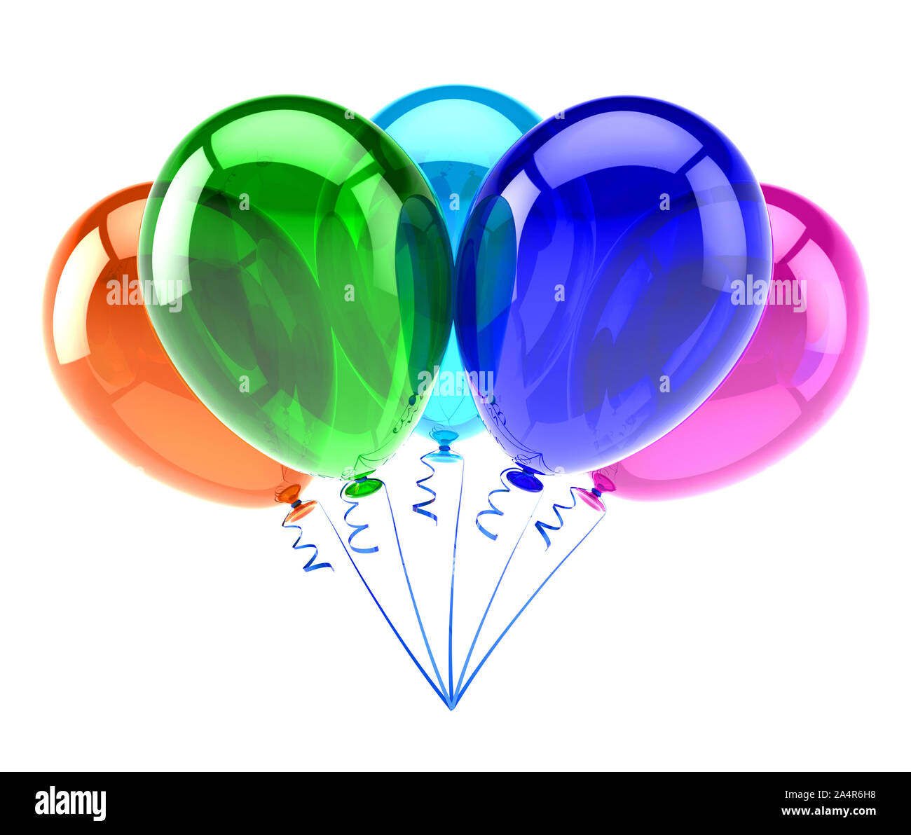 celebrate decoration party 5 five balloons bunch glossy colorful ...