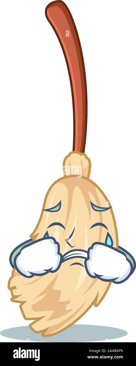Crying broom isolated in on the mascot Stock Vector Image & Art - Alamy