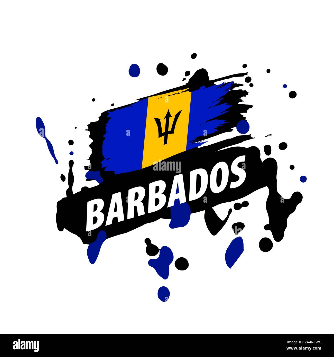 Barbados flag, vector illustration on a white background Stock Vector ...