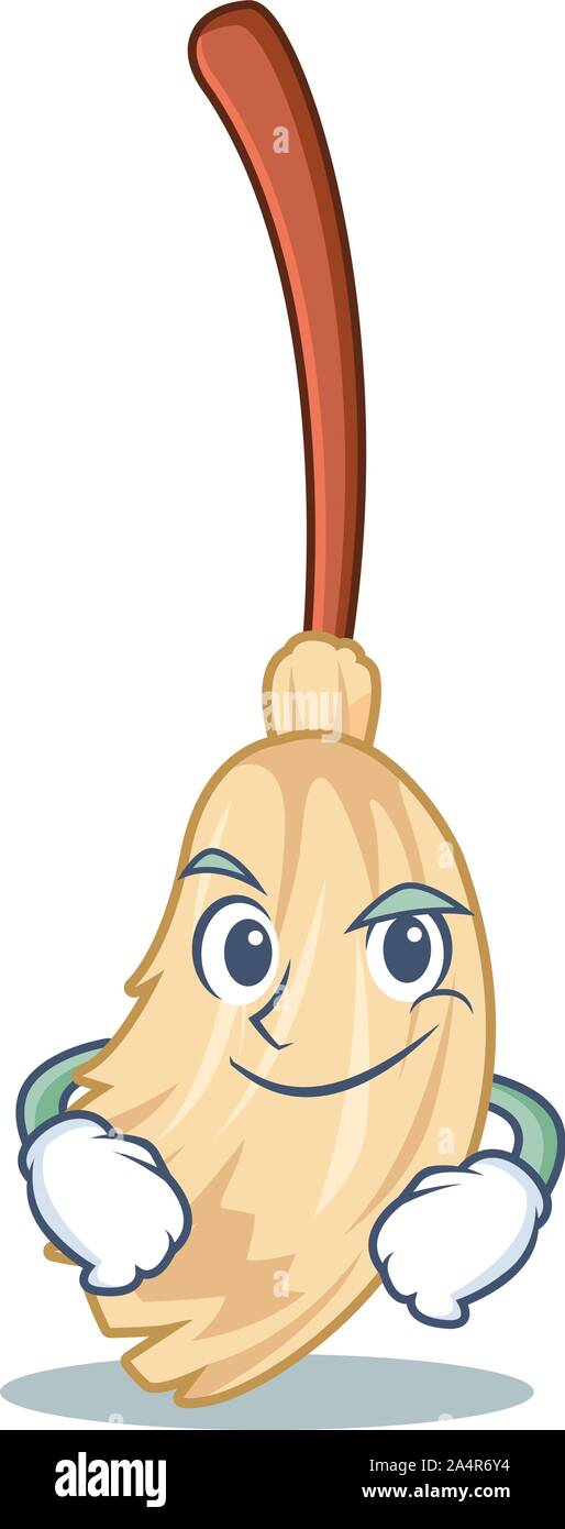 Smirking broom with the in cartoon shape Stock Vector Image & Art - Alamy