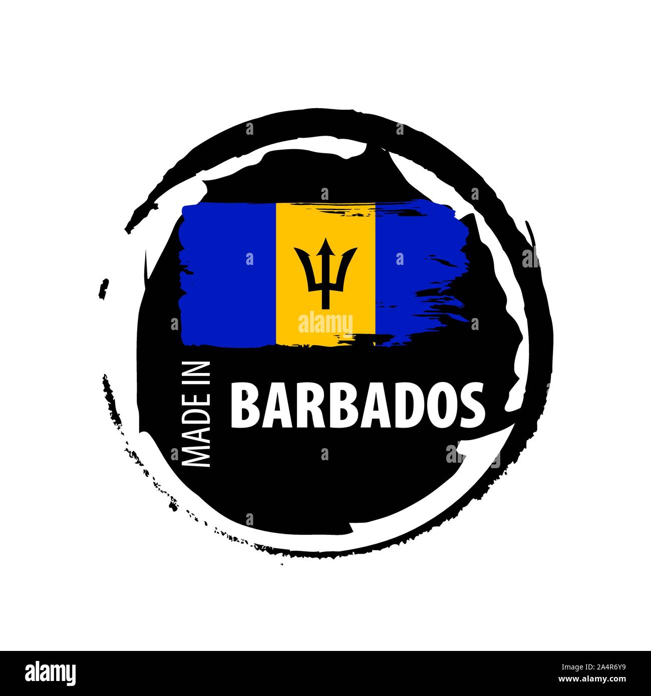 Barbados flag, vector illustration on a white background Stock Vector ...