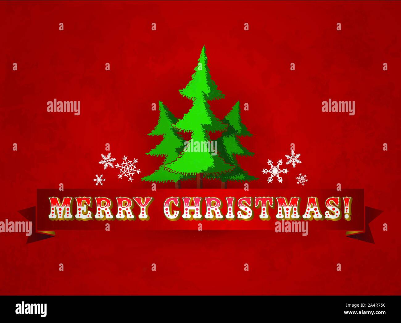 Christmas card trees ribbon Stock Vector Images - Alamy