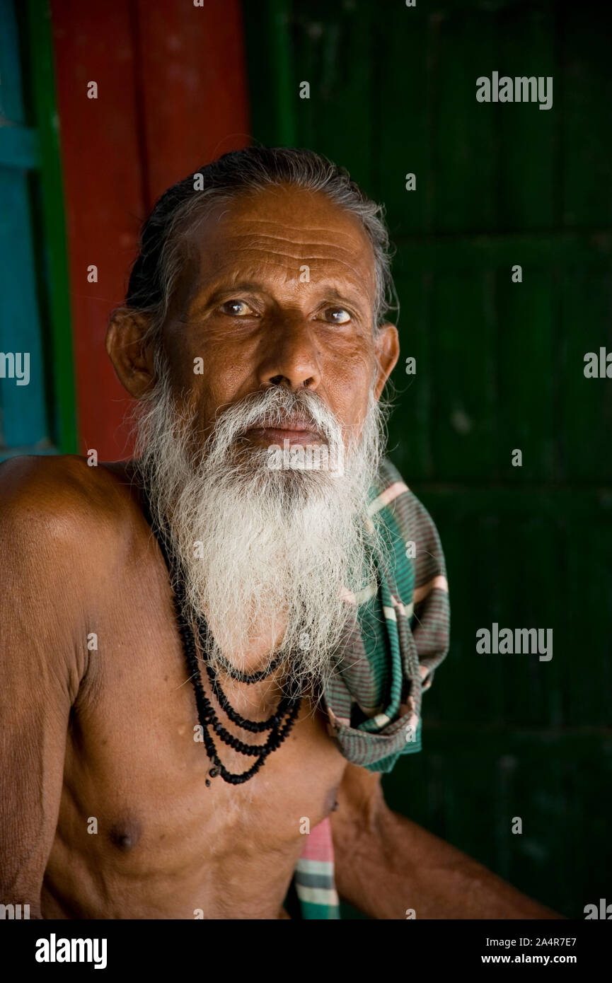 Modelrelease no: 023.Laxman Chandra Mandal, 76, an elderly man posed ...