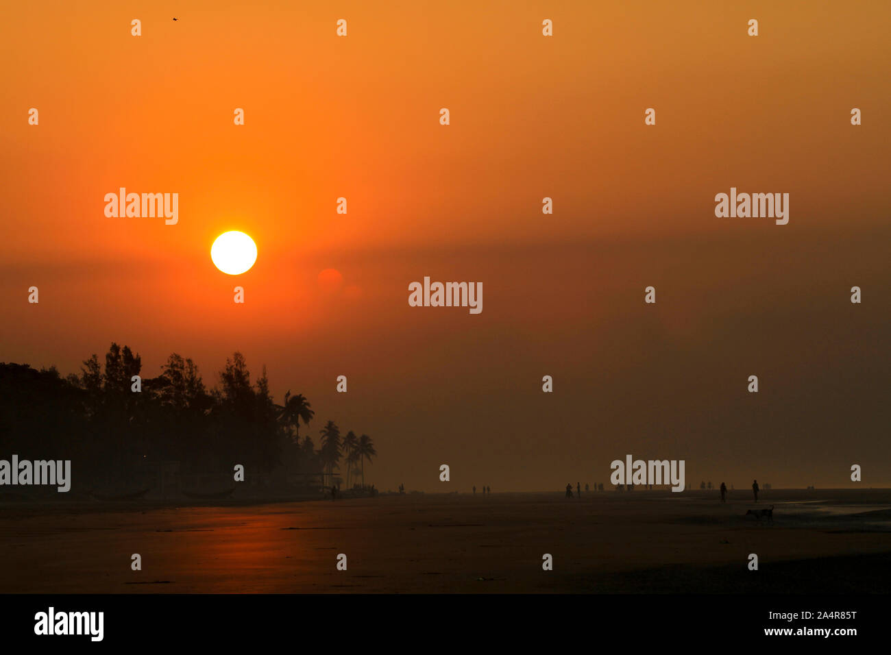 Sunrise at Kuakata beach. This is one of the rare natural spots that ...