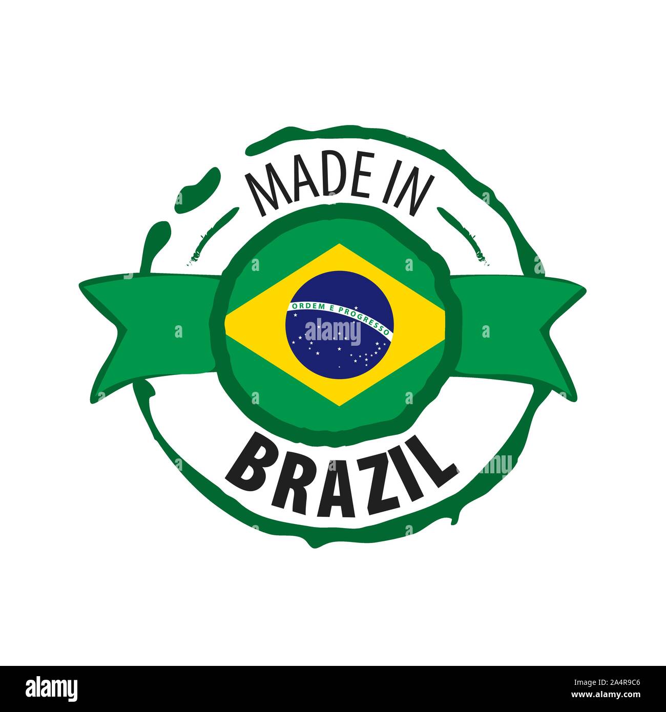 Brazil flag, vector illustration on a white background Stock Vector ...