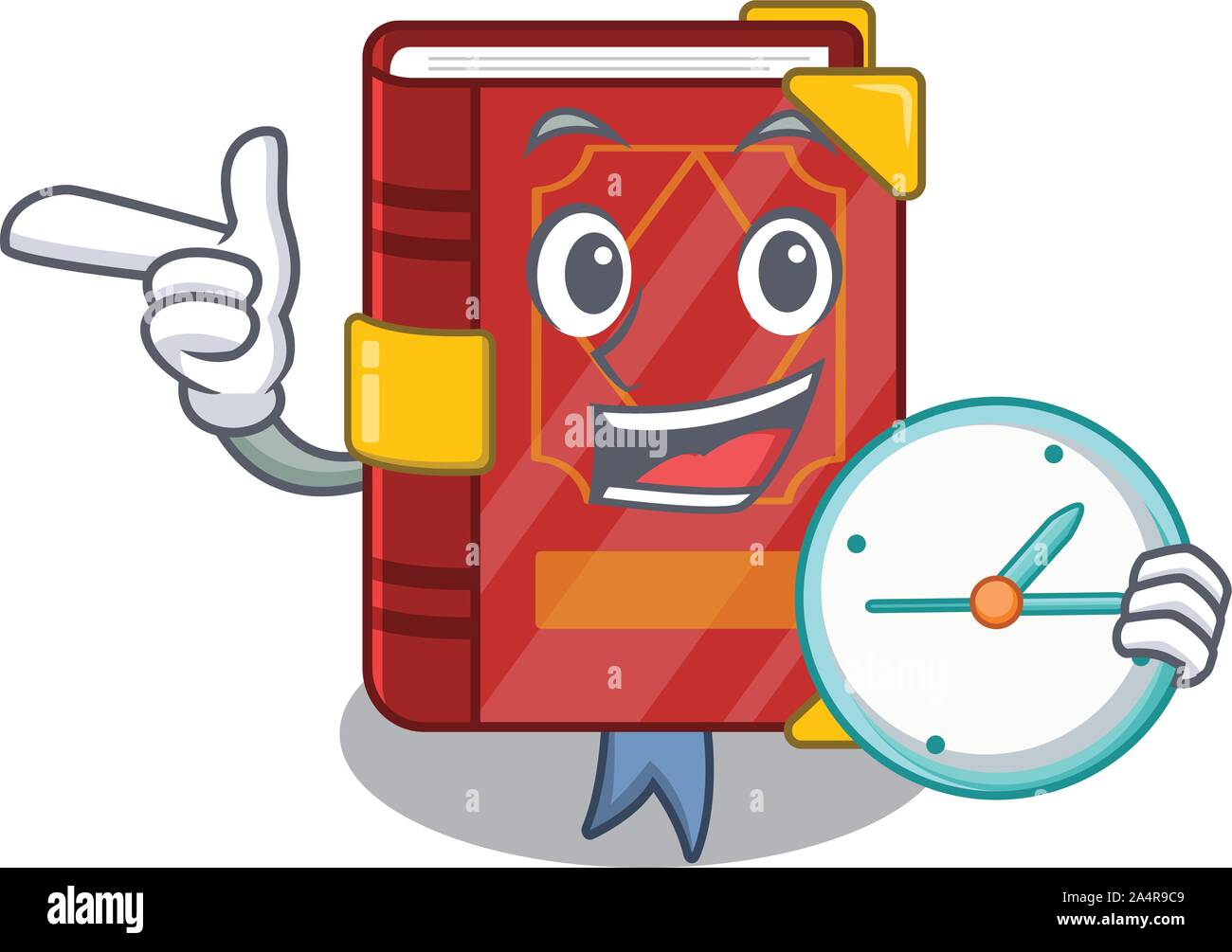 Clock on open book Stock Vector Images - Alamy