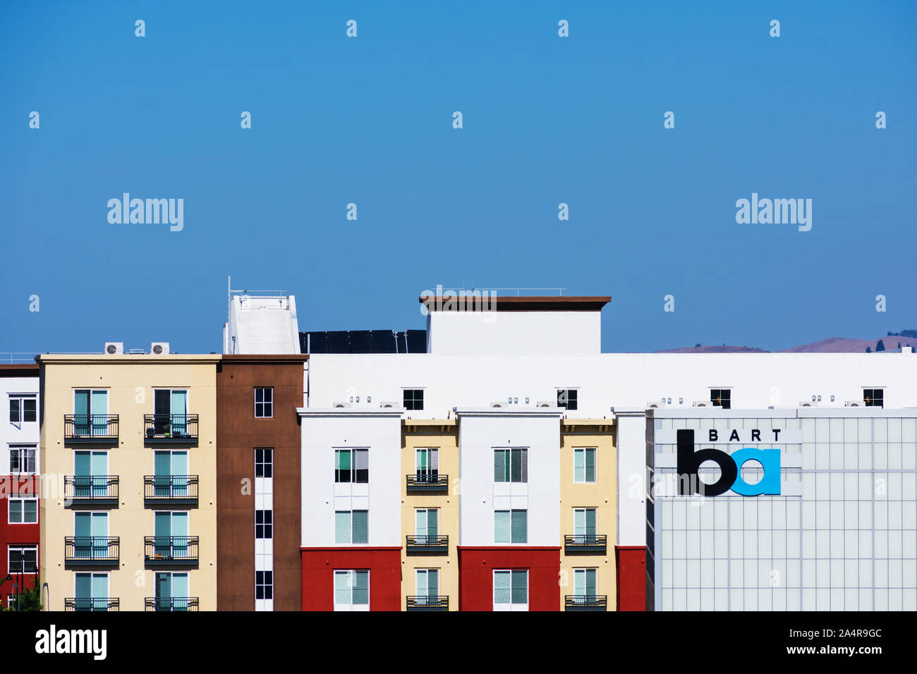 New colorful transit oriented residential complex housing building ...