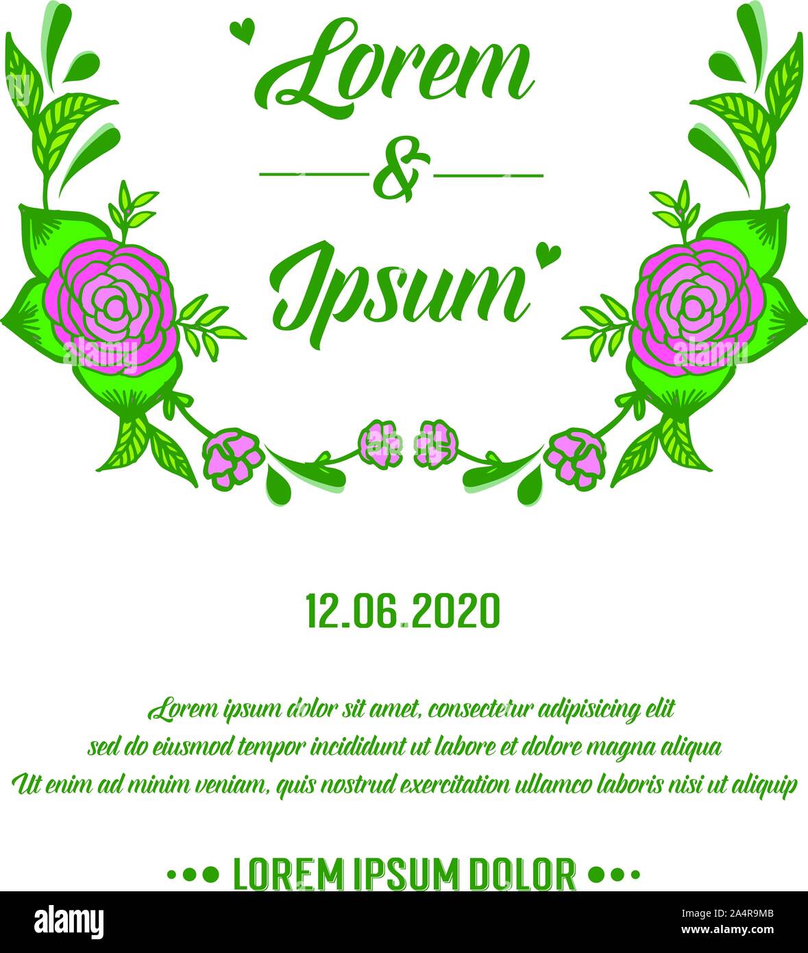 Elegant rose wreath frame, for design of card save the date. Vector ...
