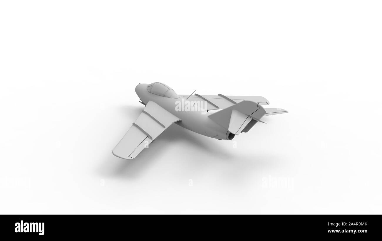 3d rendering of a historic fighter airplane in white studio background ...