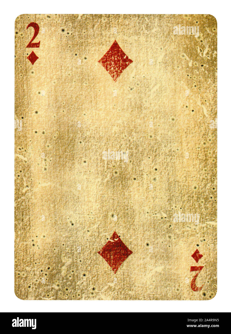 Two of Diamond Vintage playing card - isolated on white (clipping path ...