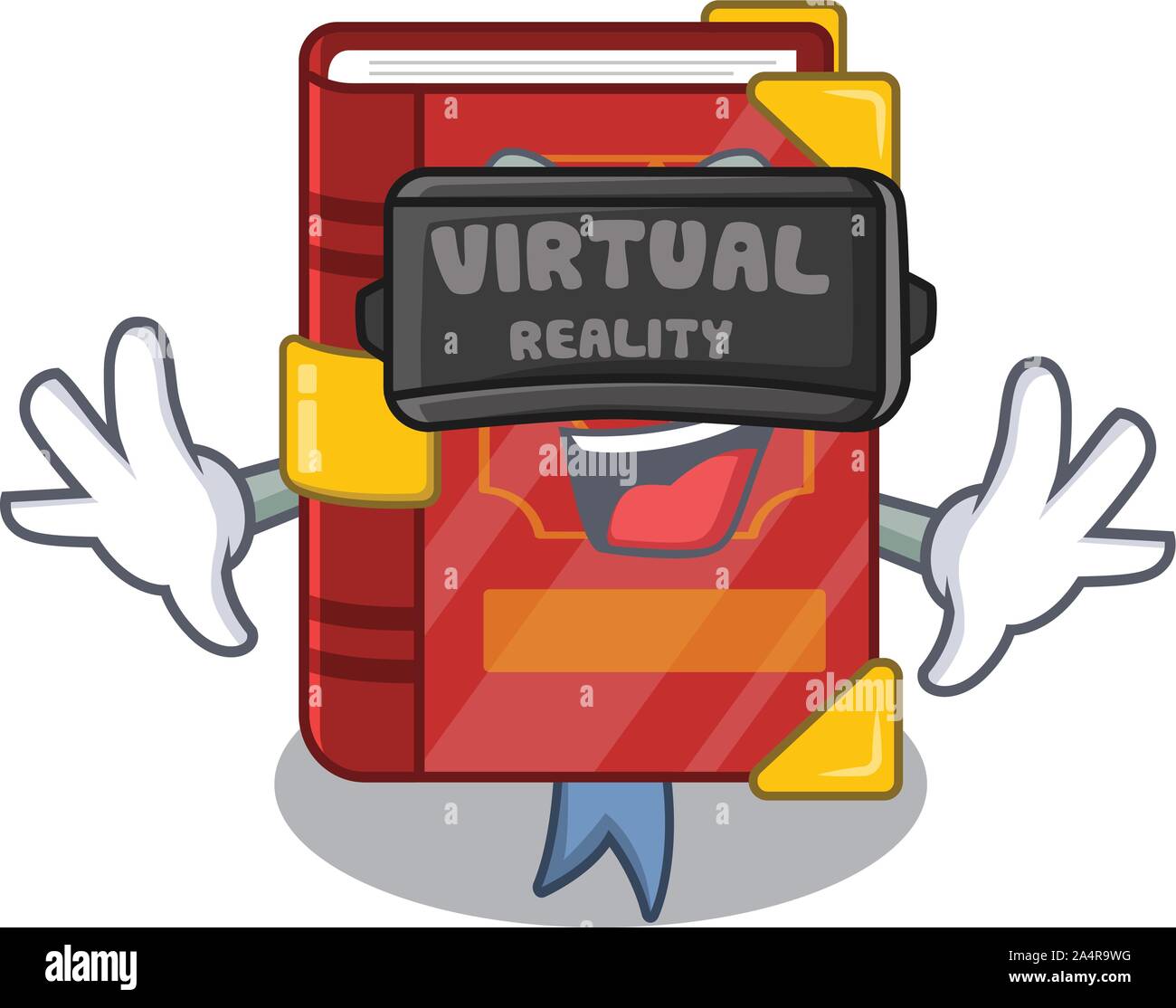 Virtual reality magic spell book isolated in character Stock Vector ...