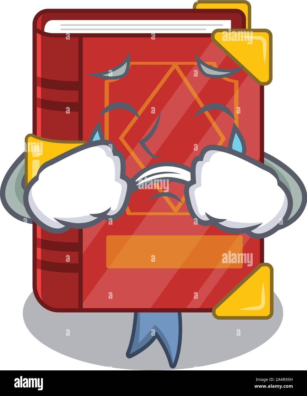 Crying magic spell book isolated in character Stock Vector Image & Art ...