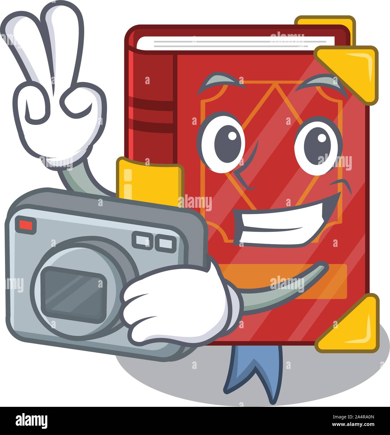 Photographer magic spell book isolated in character Stock Vector Image ...