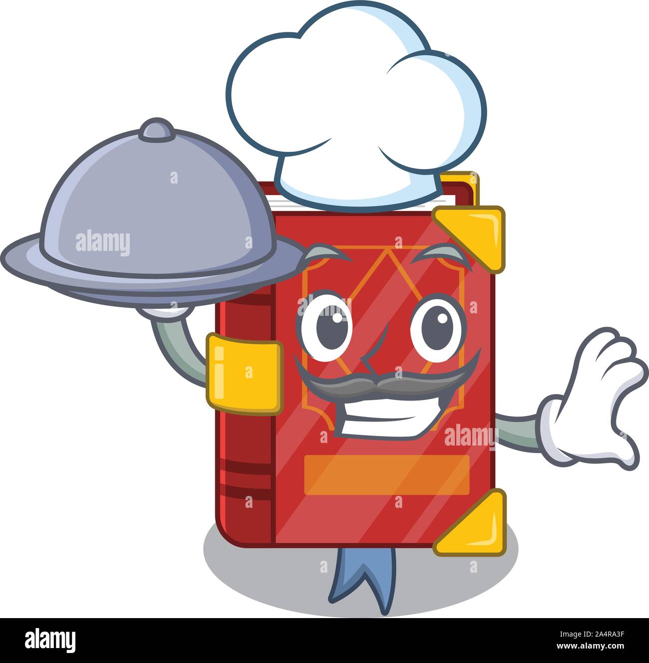 Chef with food magic spell book isolated in character Stock Vector ...