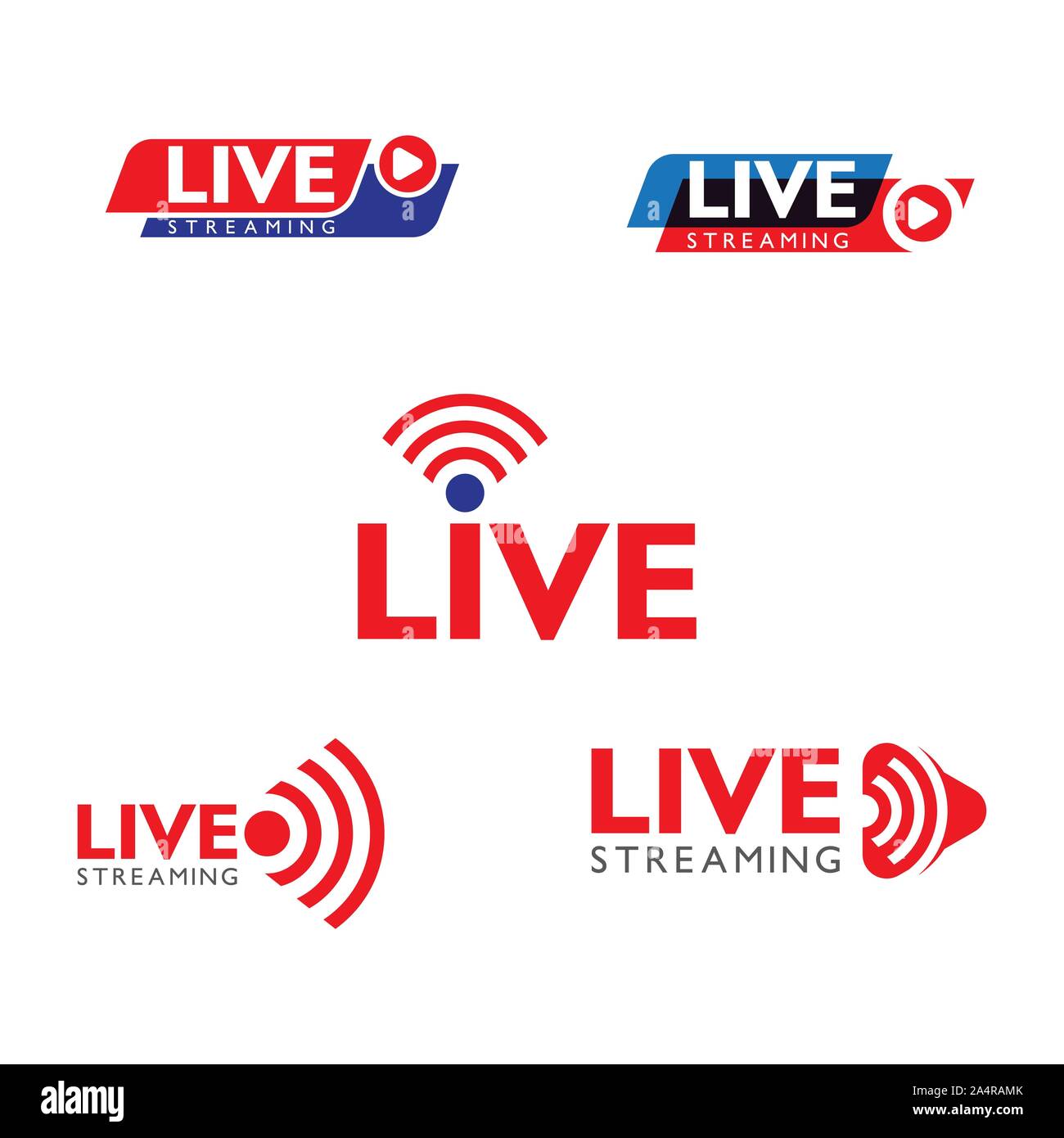 Live stream logo design. Vector illustration design template Stock ...