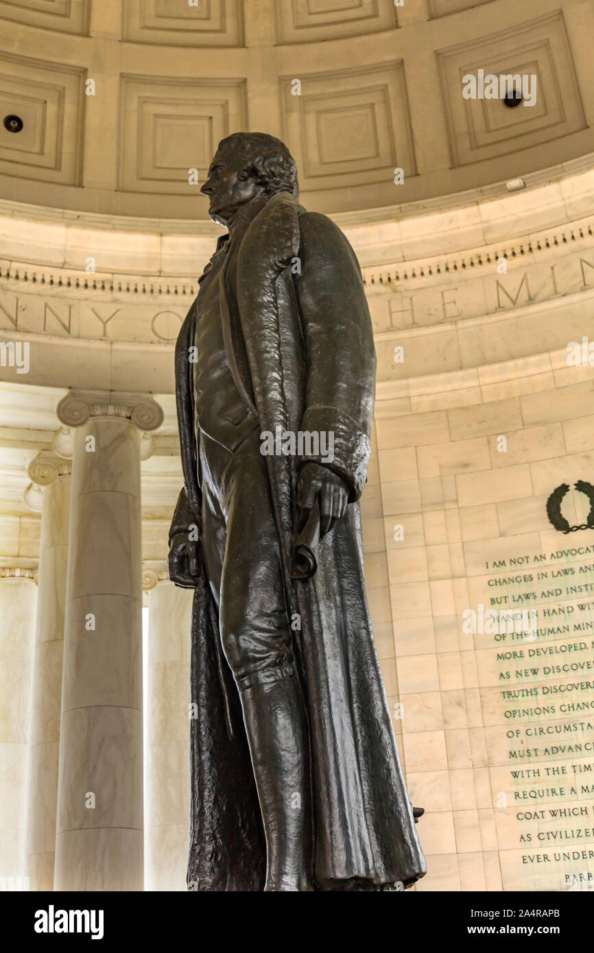 Bronze Jefferson Statue Jefferson Memorial Washington DC. Statue by ...