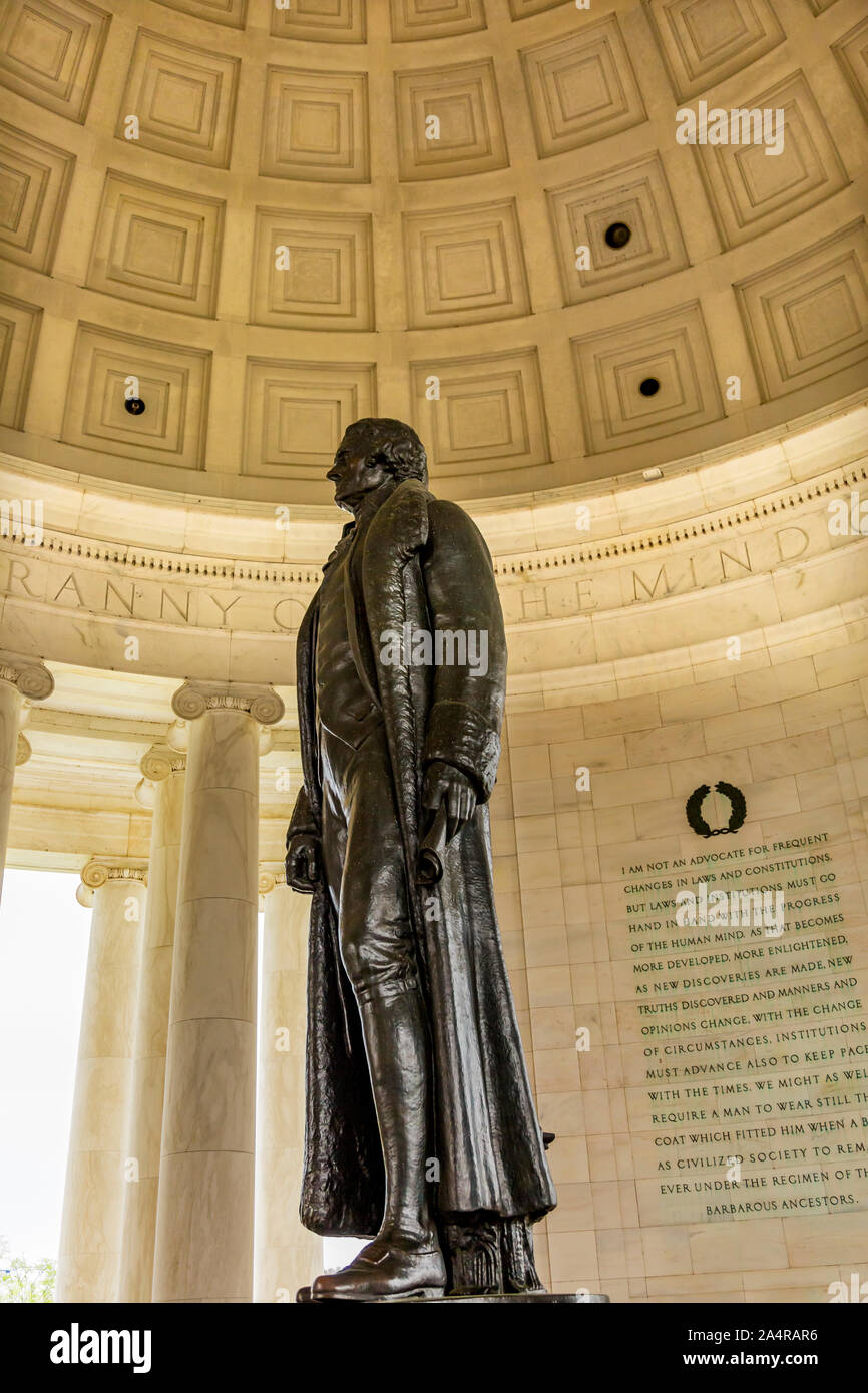 Bronze Jefferson Statue Jefferson Memorial Washington DC. Statue by ...