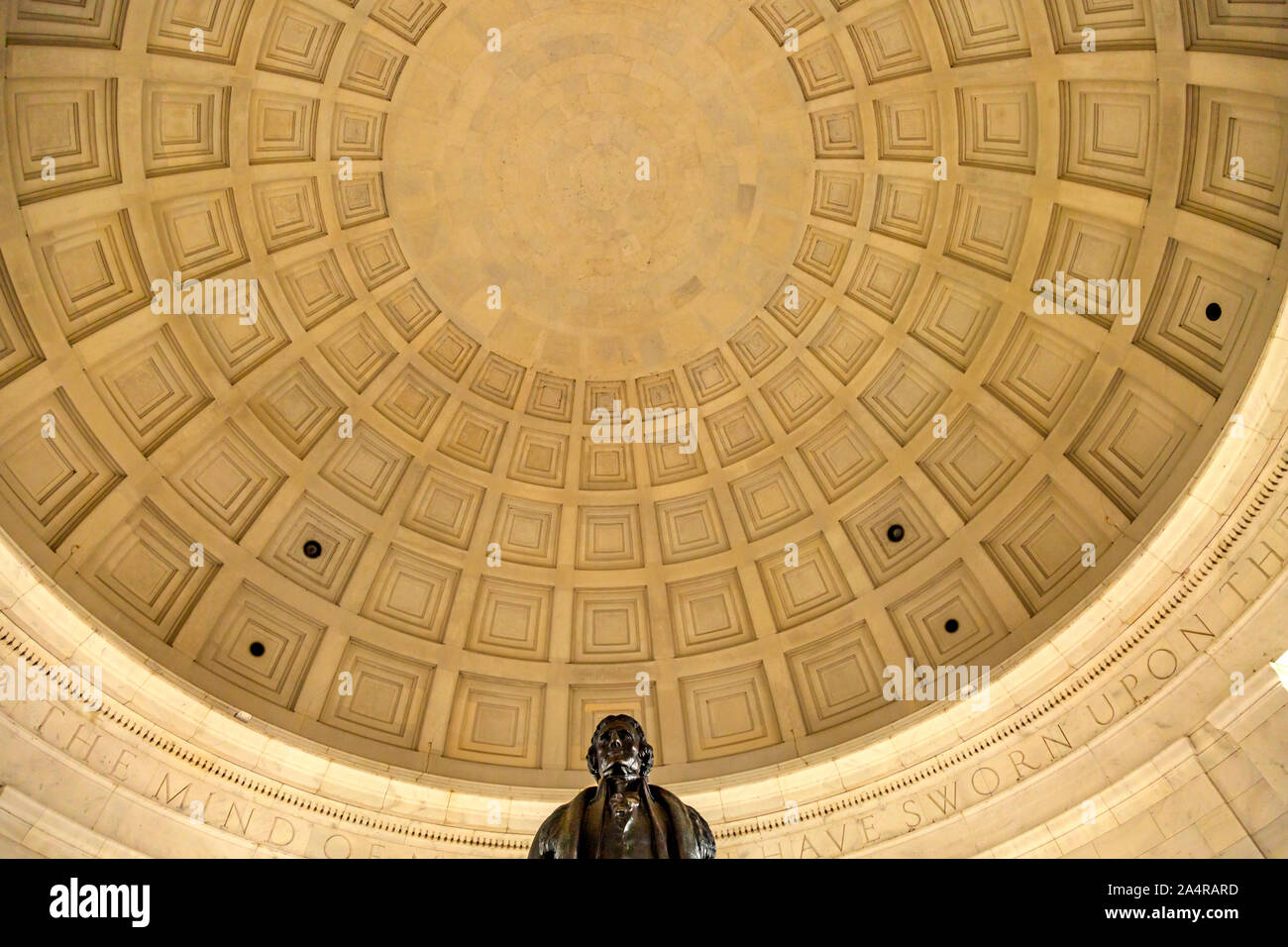 Bronze Jefferson Statue Rotunda Ceiling Jefferson Memorial Washington ...