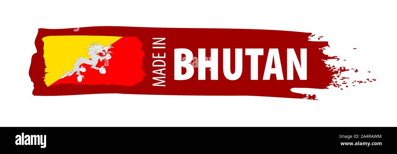 Bhutan flag, vector illustration on a white background Stock Vector ...