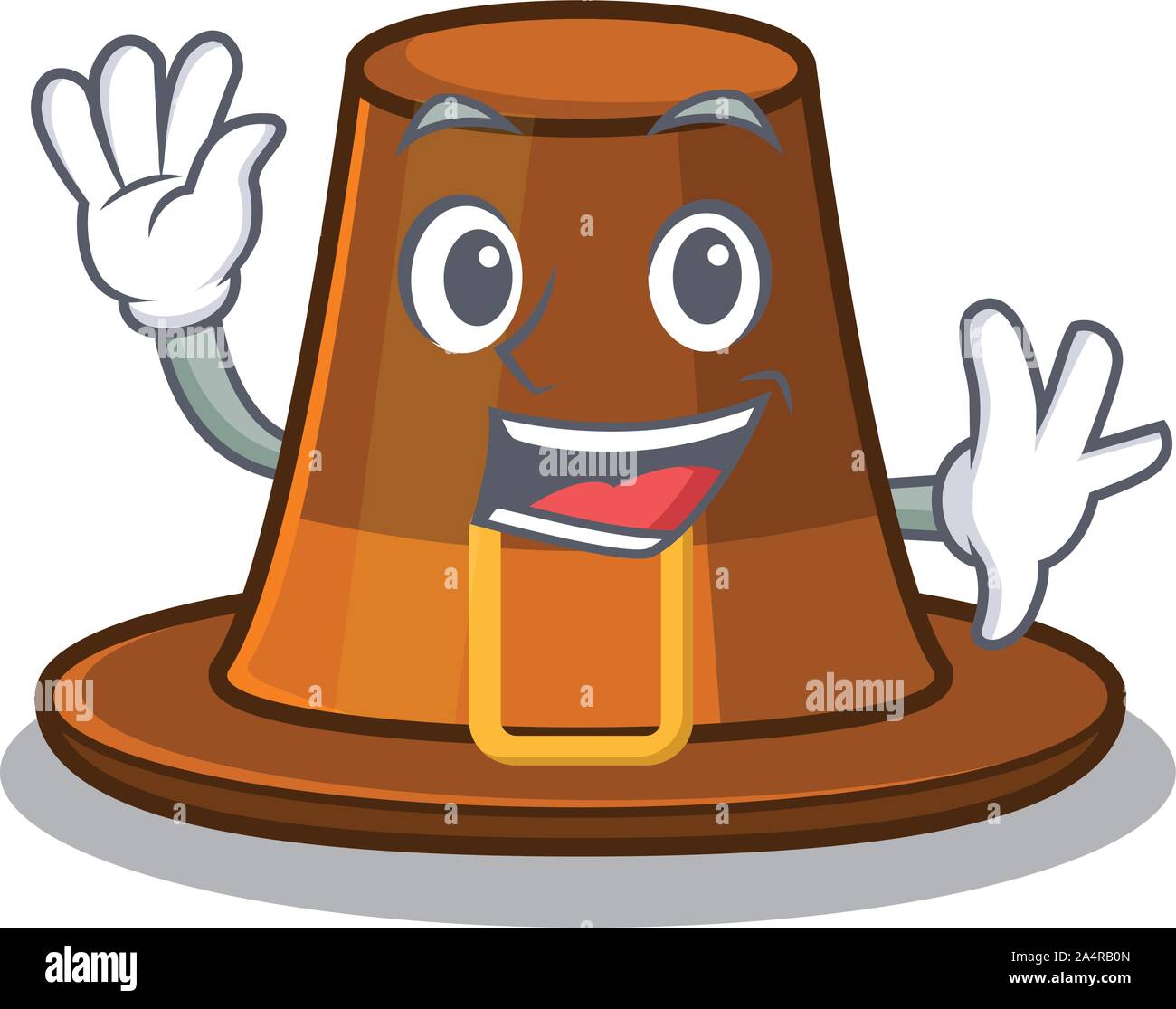 Waving pilgrims hat isolated with the cartoon Stock Vector Image & Art ...