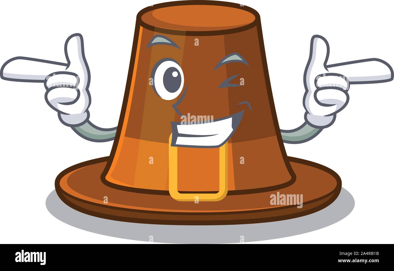 Wink pilgrims hat isolated with the cartoon Stock Vector Image & Art ...