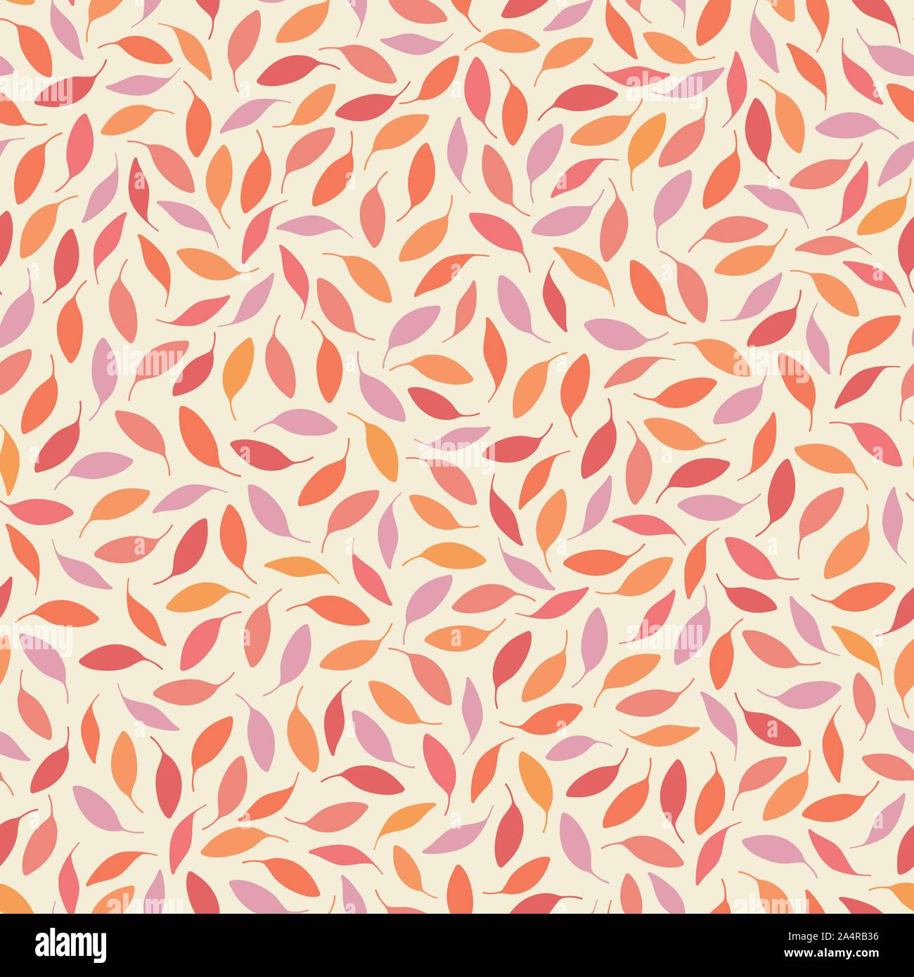 Autumn leaves seamless repeat pattern in orange, red and pink. Vector ... Autumn leaves seamless repeat pattern in orange, red and pink. Vector ...