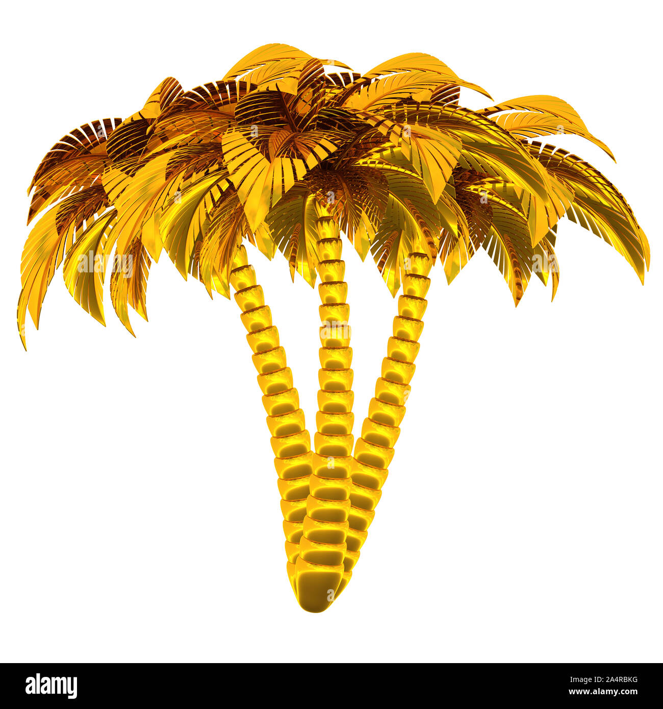 Gold palm trees stylized tropical plant nature. Exotic tourism symbol ...