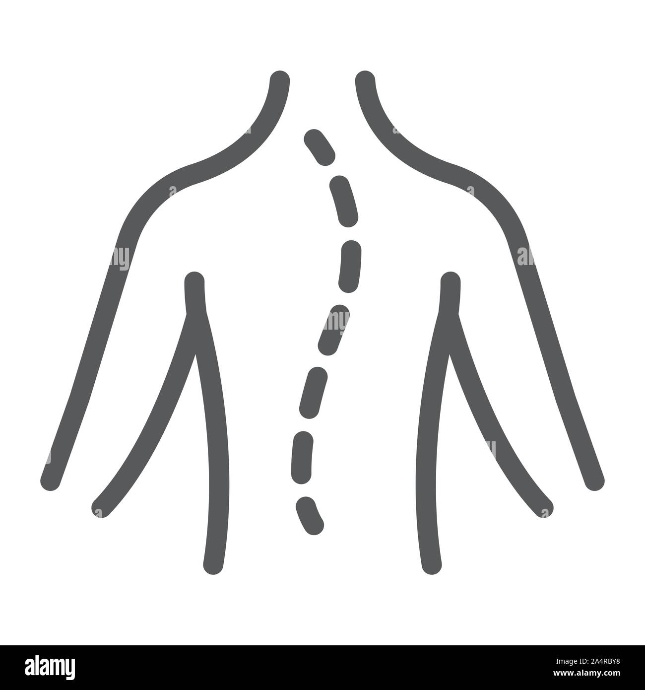 Scoliosis line icon, orthopedic and medical, spine sign, vector ...