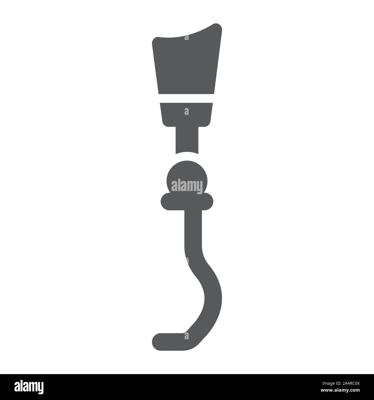 Prosthetic leg glyph icon, orthopedic and medical, artificial leg sign ...