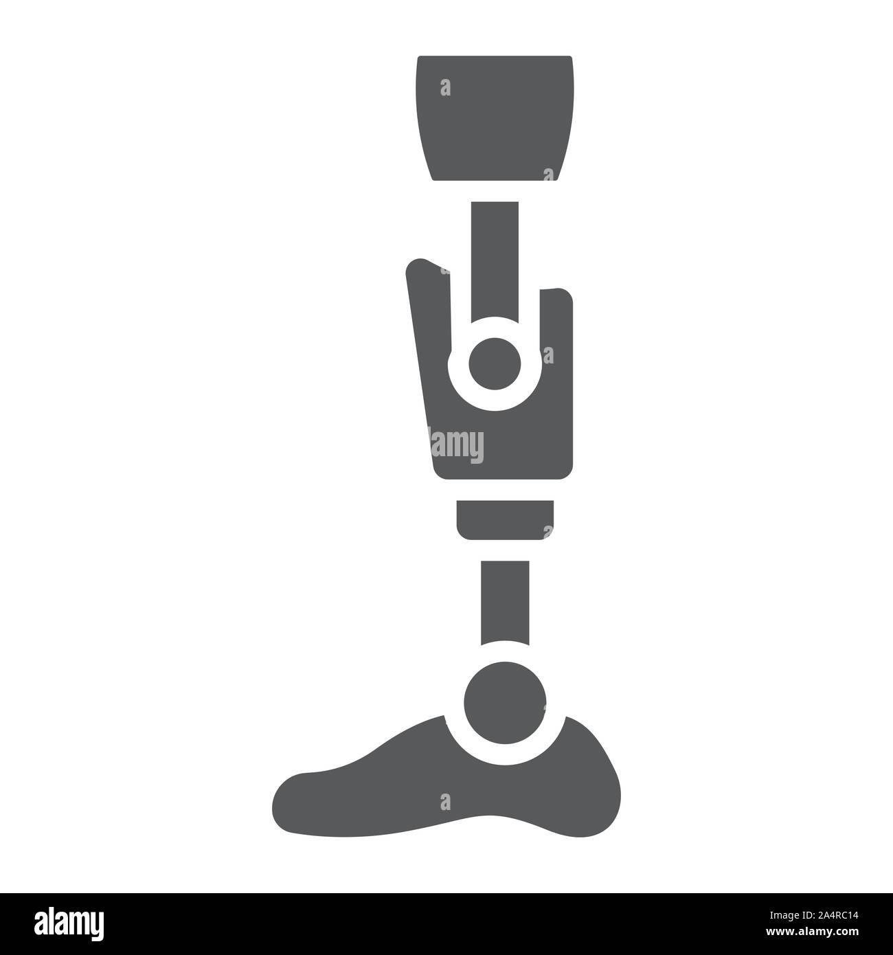 Leg knee prosthesis glyph icon, orthopedic and medical, prosthetic leg ...
