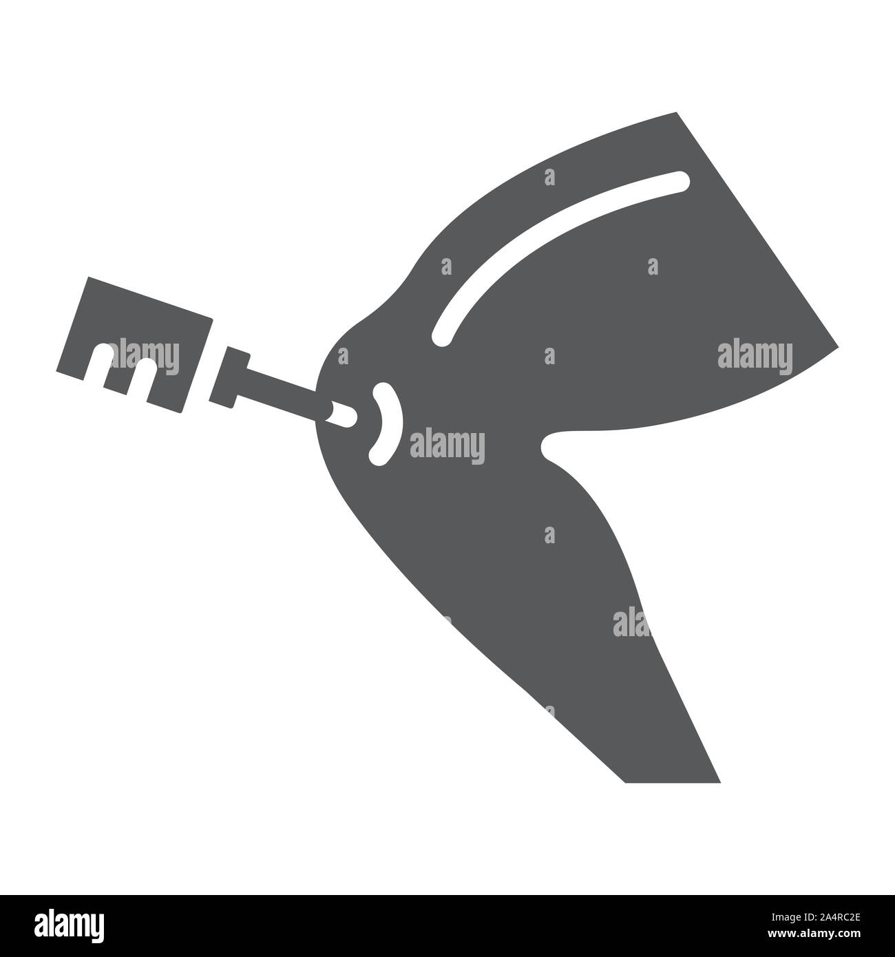 Knee injection glyph icon, orthopedic and medical, bone injection sign ...