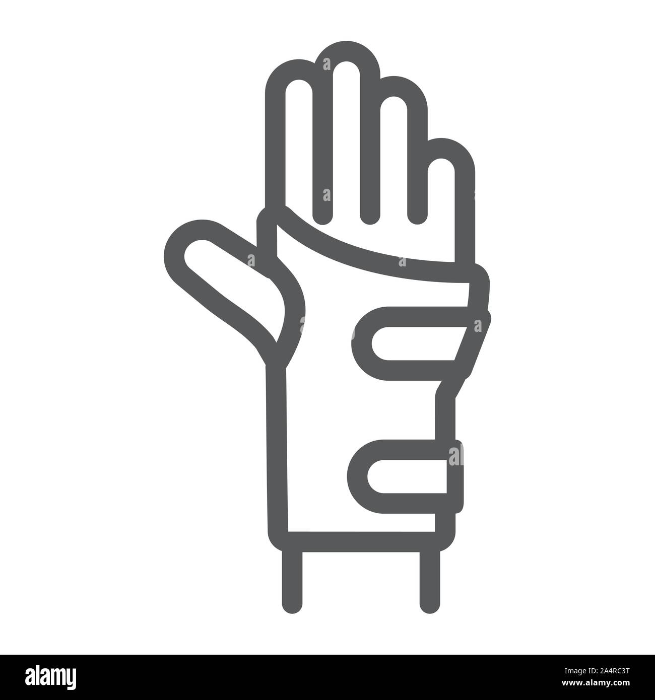 Wrist brace line icon, orthopedic and medical, arm bandage sign, vector ...