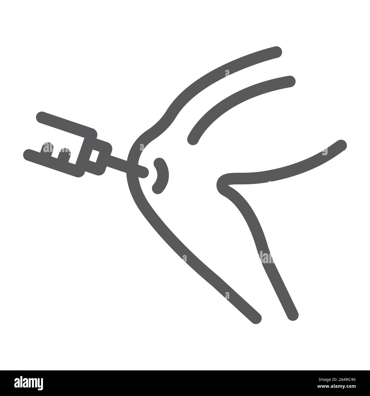 Knee injection line icon, orthopedic and medical, bone injection sign ...