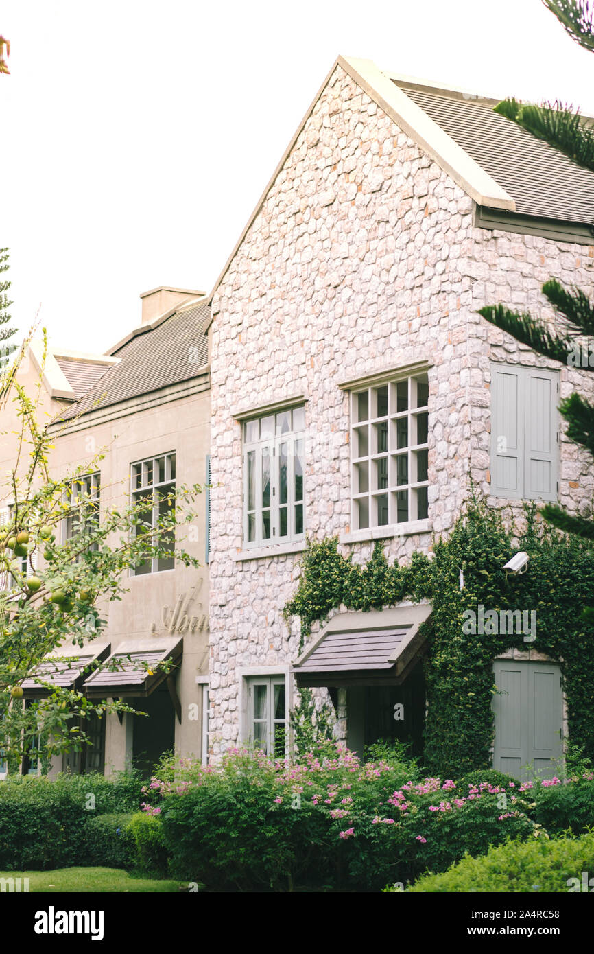 Beautiful decoration of English country style building covered with ...