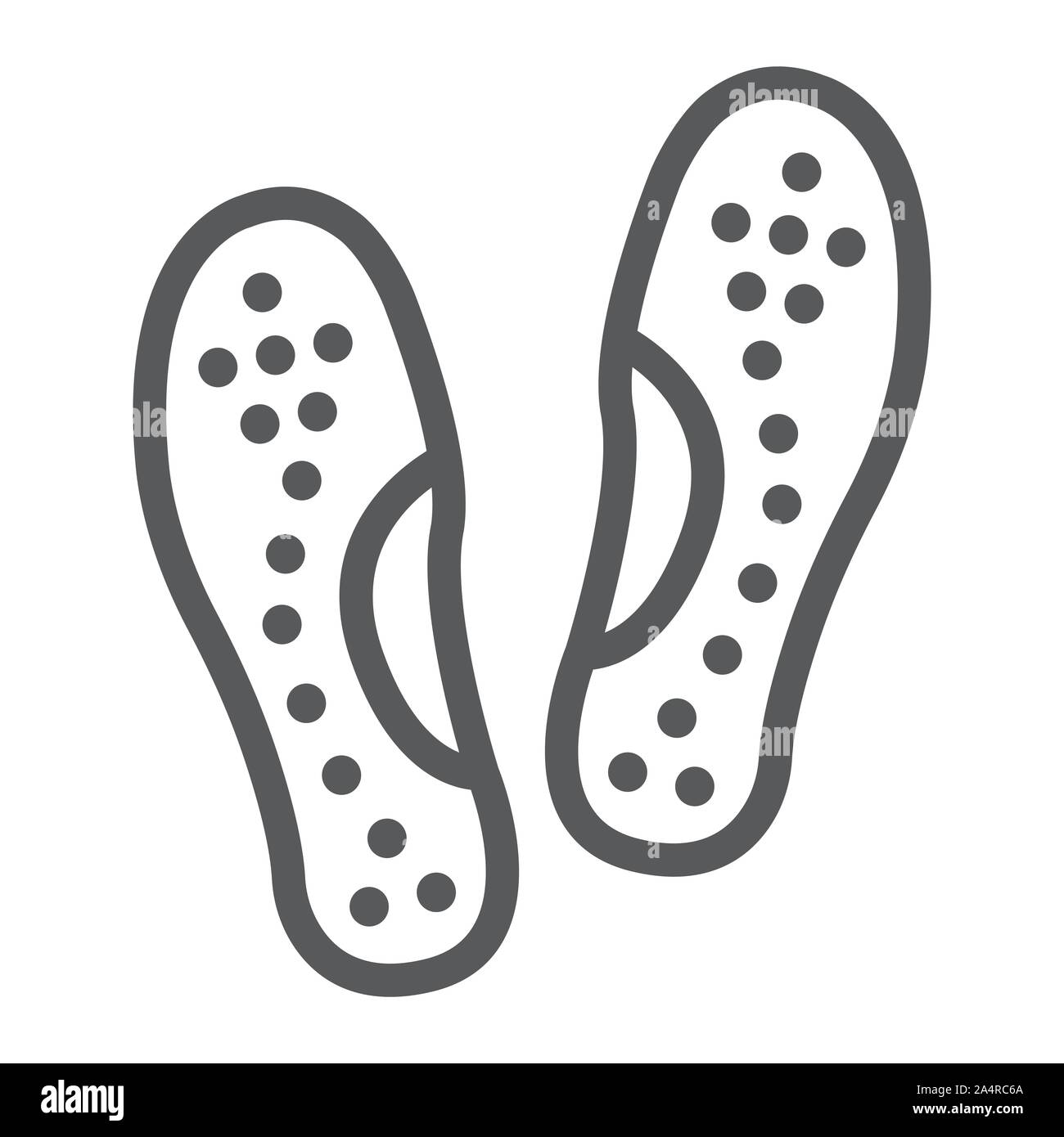 Orthopedic insoles line icon, orthopedic and medical, flat foot correct ...