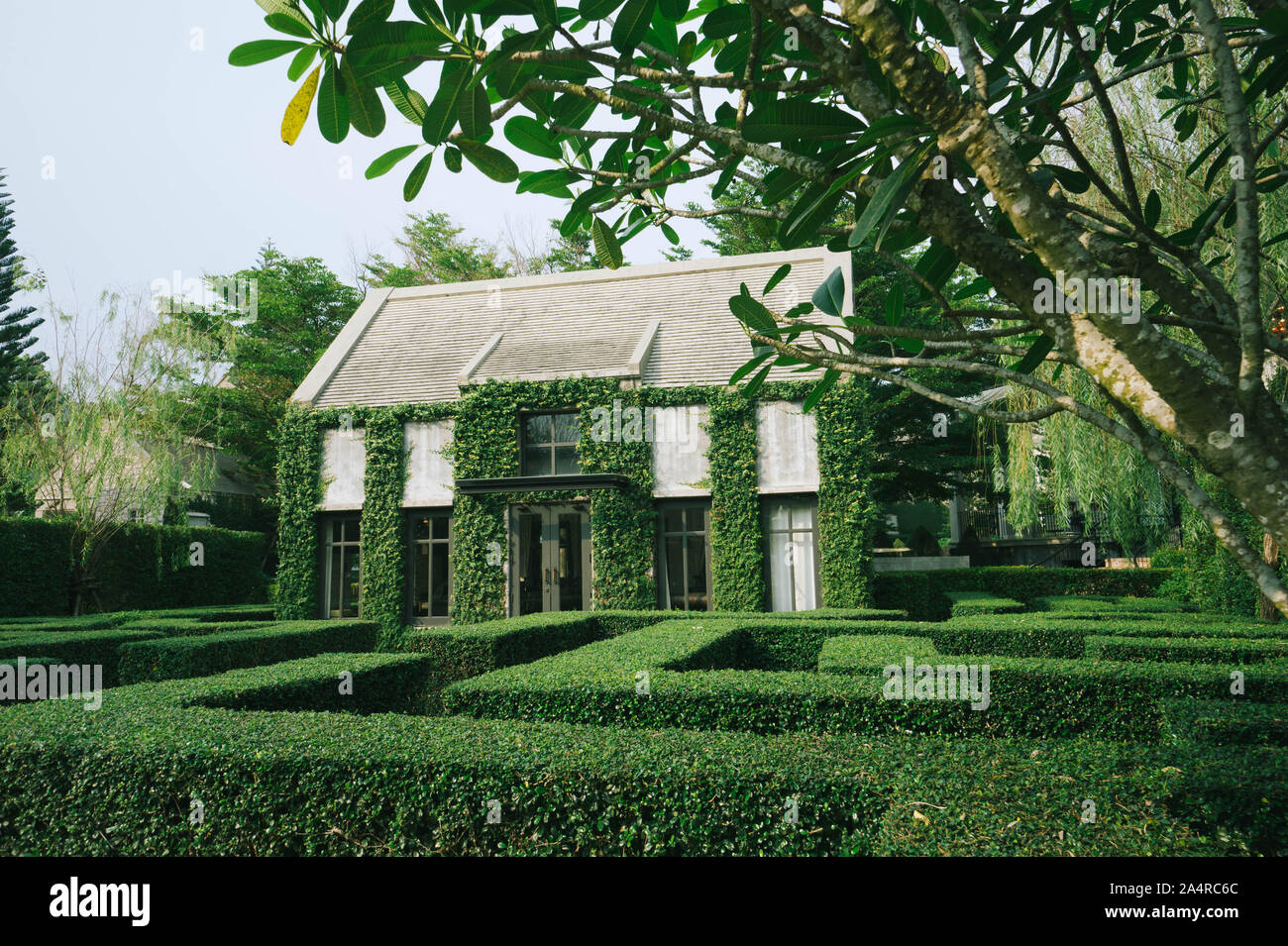 Beautiful decoration of English country style building covered with ...