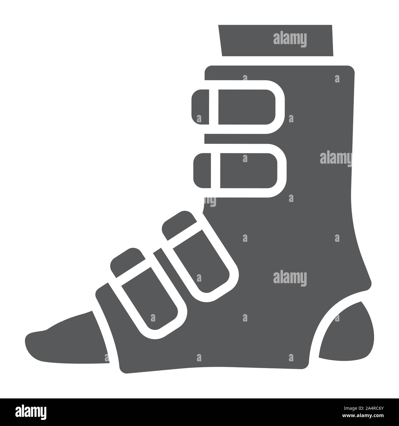 Foot splint glyph icon, orthopedic and medical, leg bandage sign ...