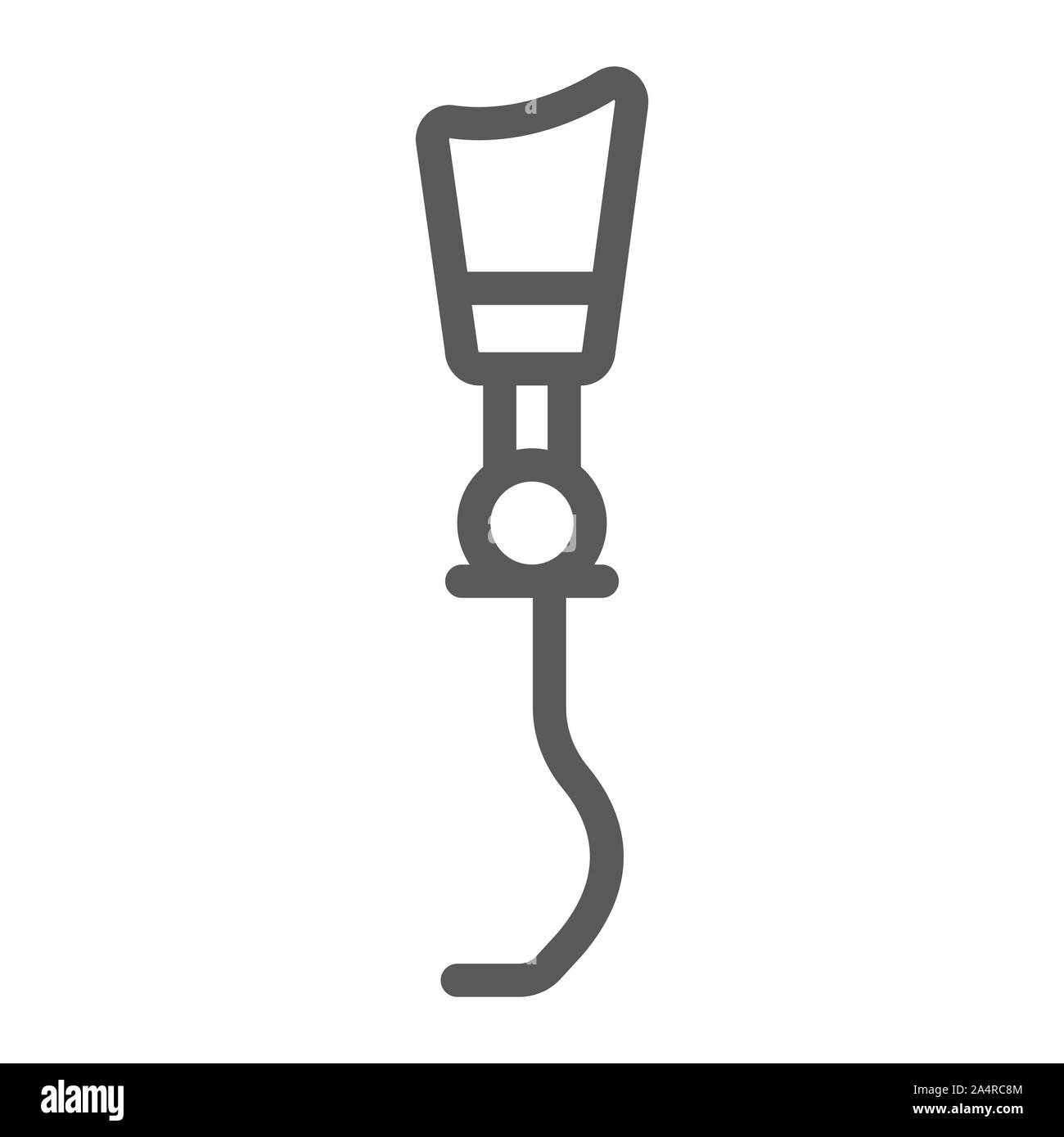 Prosthetic leg line icon, orthopedic and medical, artificial leg sign ...