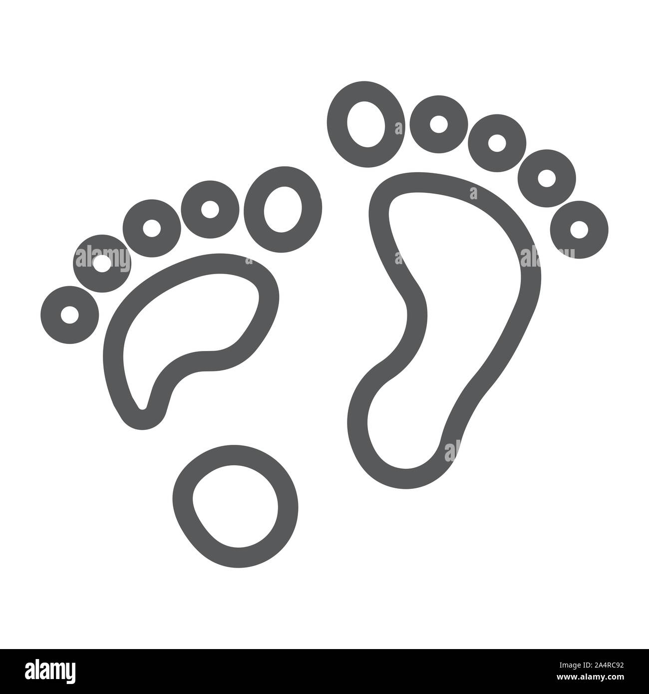 Flat foot line icon, orthopedic and medical, barefoot sign, vector ...