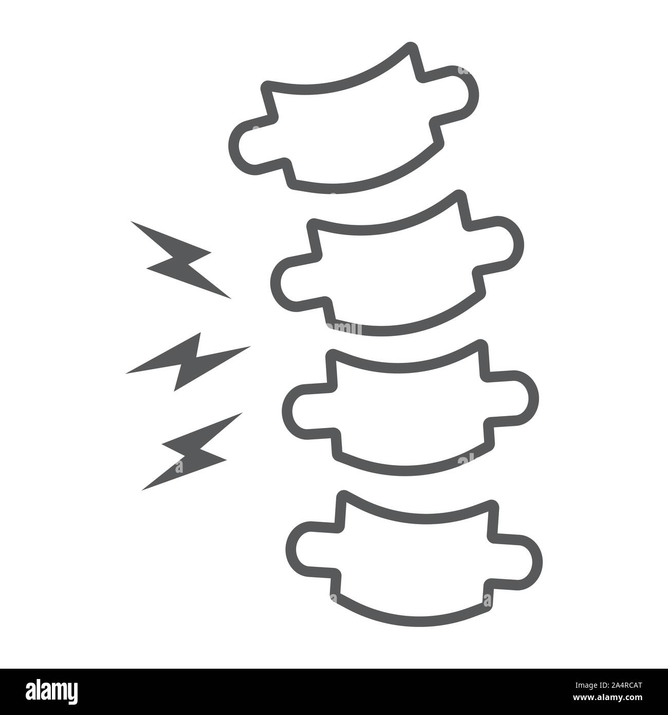 Rachiocampsis thin line icon, medical and equipment, spinal deformation ...
