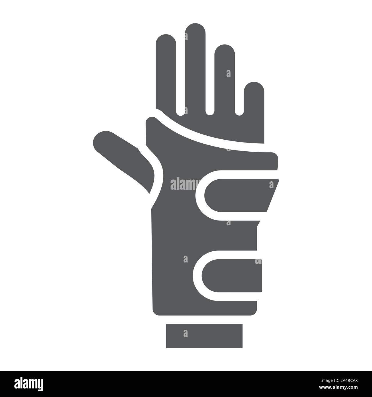 Wrist brace glyph icon, orthopedic and medical, arm bandage sign ...
