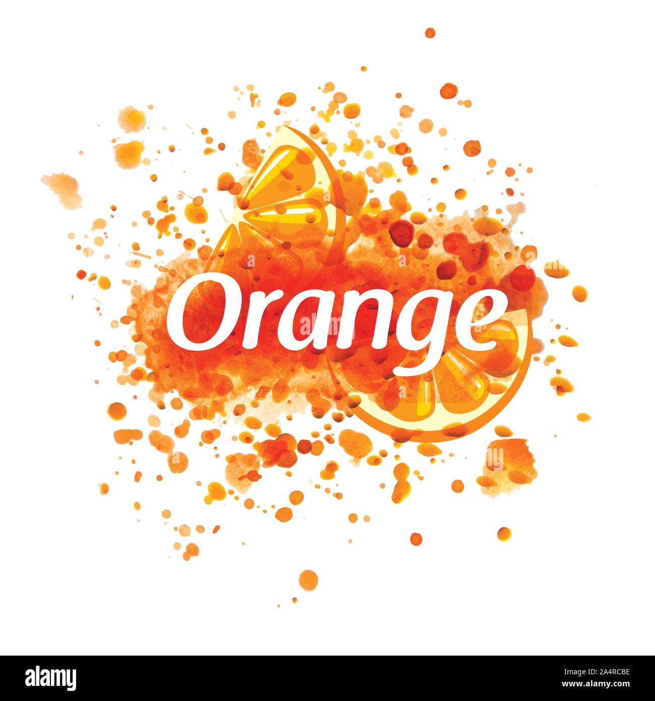 Vector logo orange juice splatter on white background Stock Vector ...