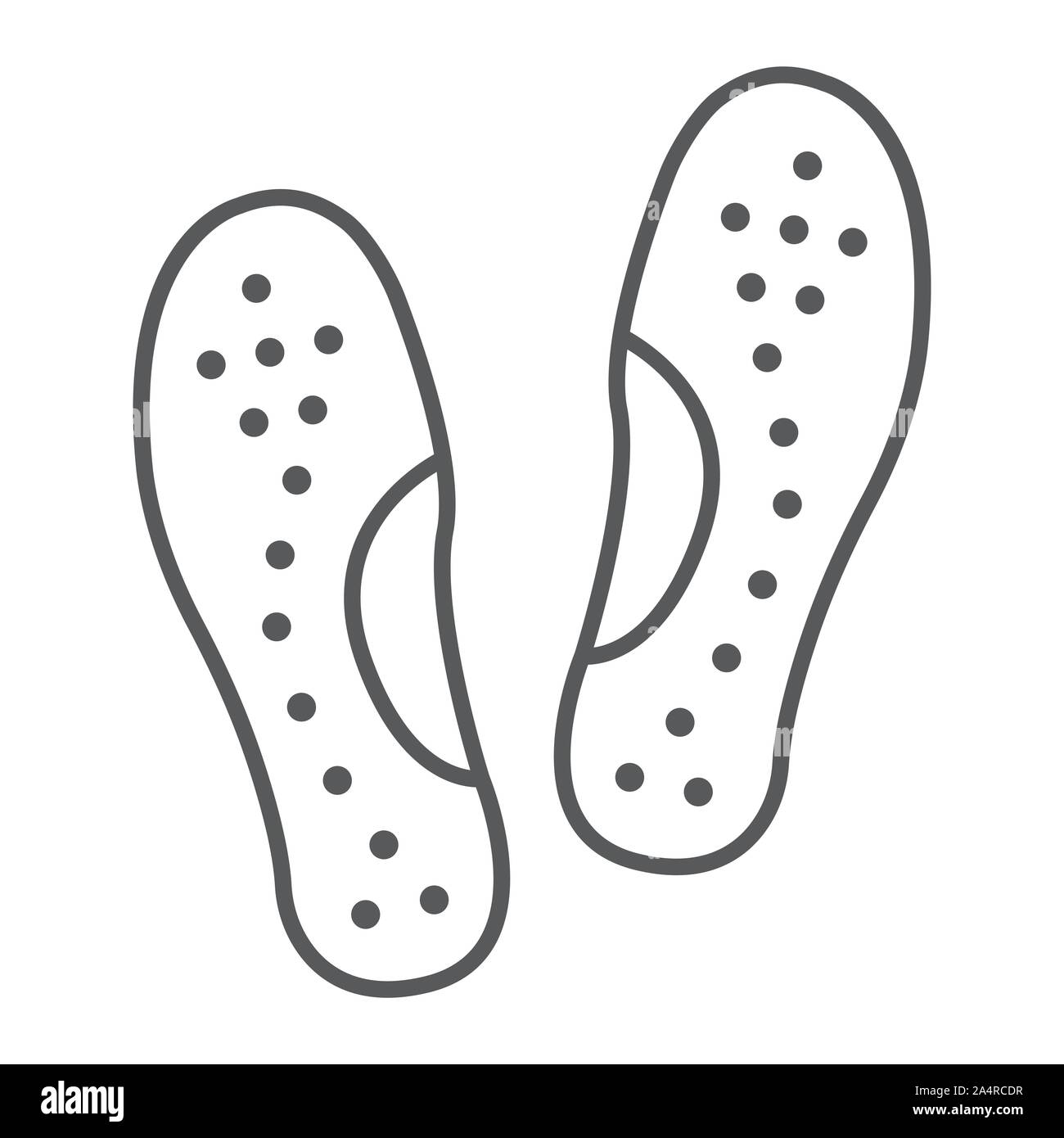 Orthopedic insoles thin line icon, orthopedic and medical, flat foot ...