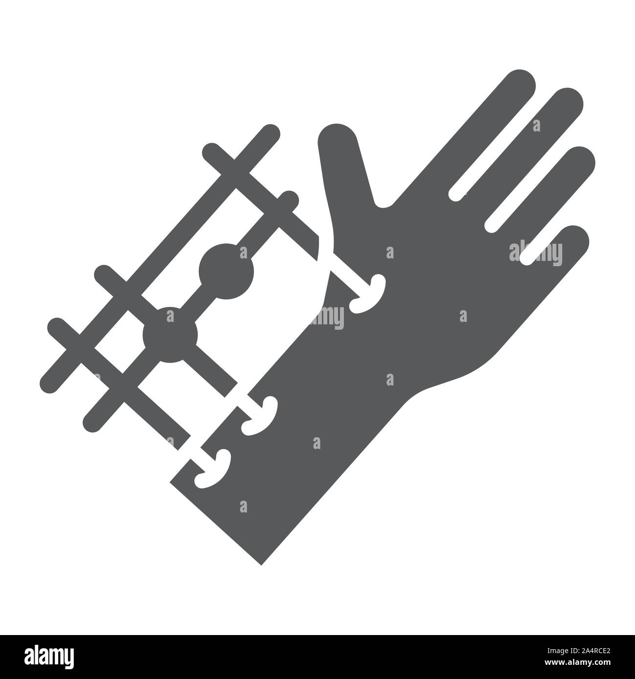Fixation joints surgery glyph icon, medical and equipment, hand surgery ...